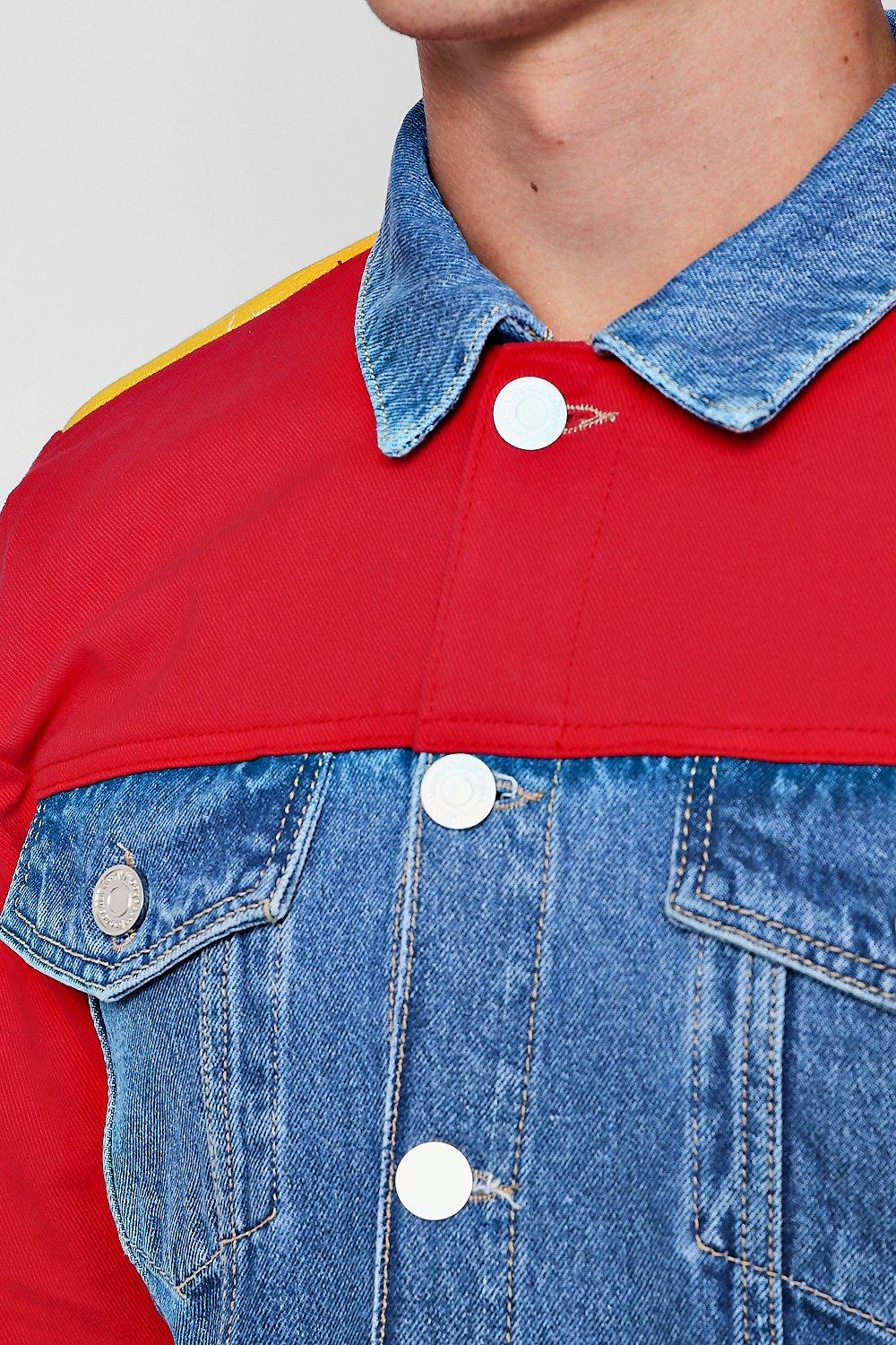 Coloured denim jacket store